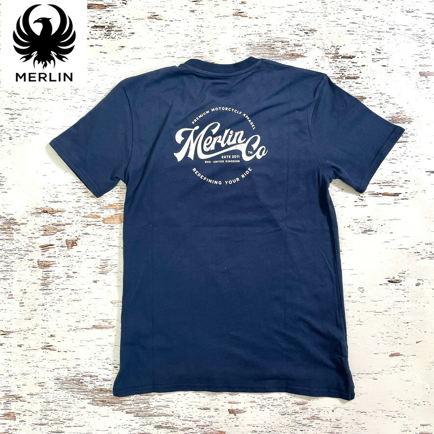 【楽天市場】【日本初上陸】MERLIN マーリン 半袖Tシャツ ネイビー "Truro Signature Tee" オーガニックコットン使用 ...
