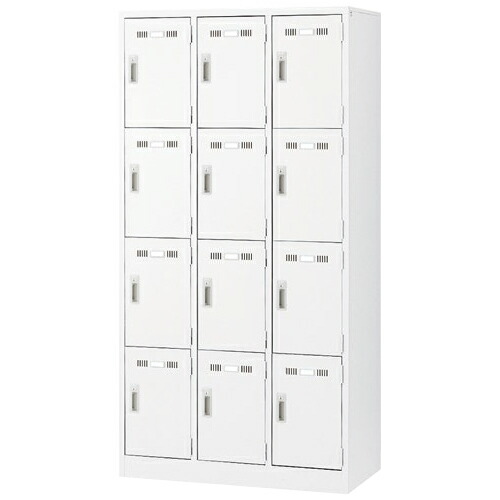 【楽天市場】【SLKロッカー】12人用ロッカー（内筒交換錠）ホワイト/ニューグレー：棚・ラックの専門店 ミクニヤ