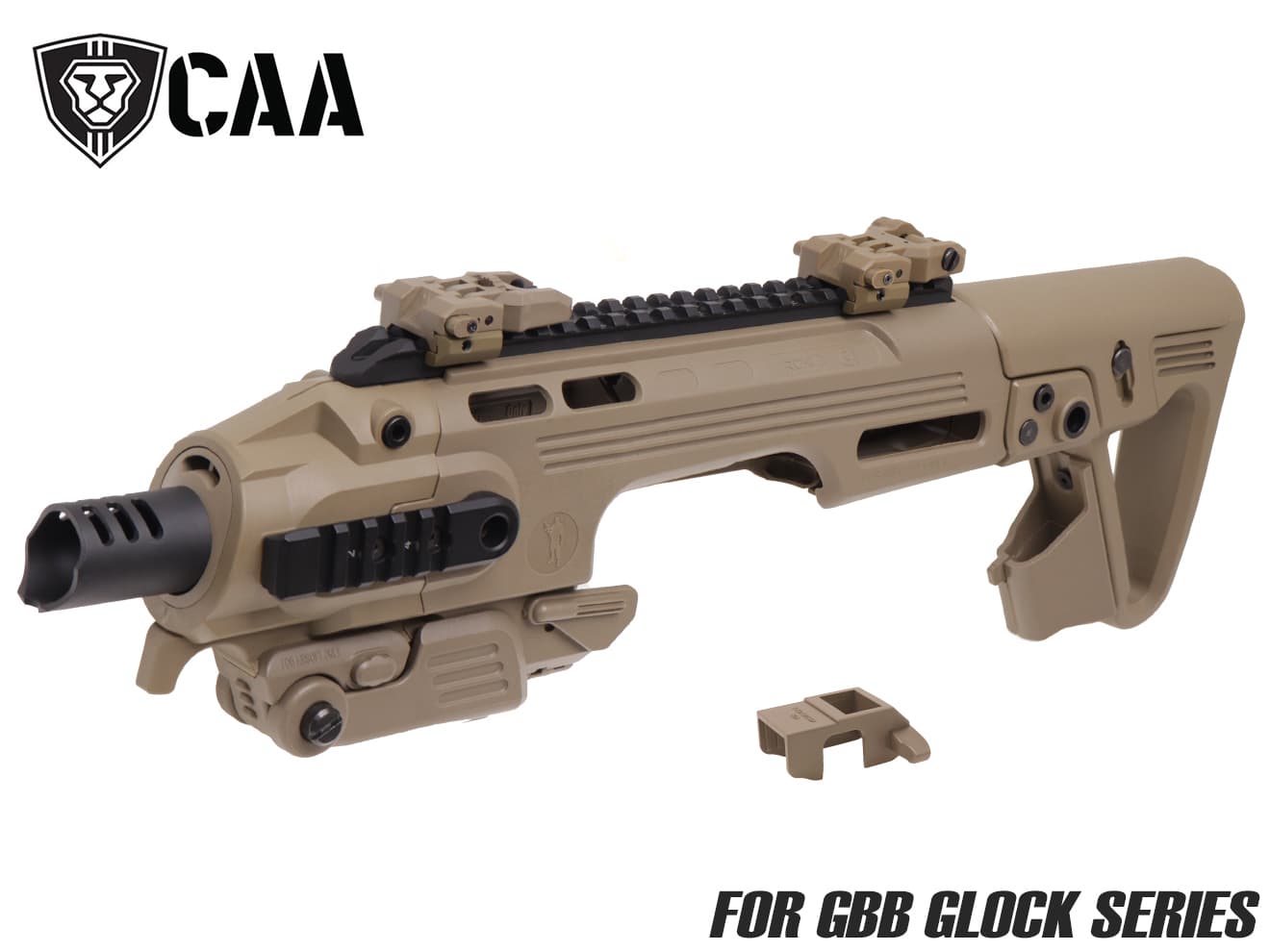 【楽天市場】CAA Airsoft RONI G1 ピストル カービン コンバージョンキット for Glock 組み立て モナカ構造 位置 ...