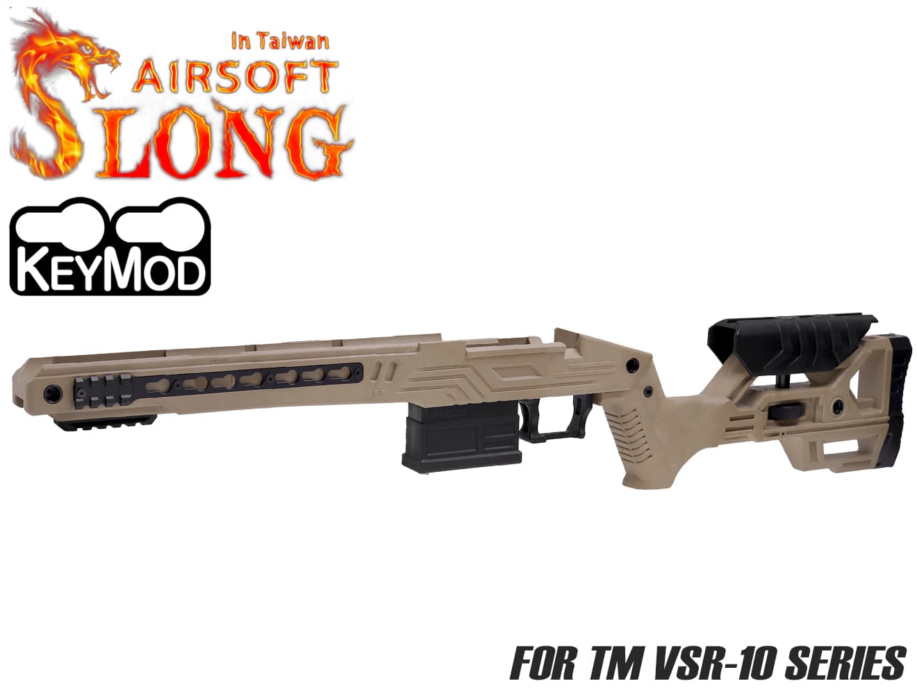 【楽天市場】SLONG AIRSOFT TSR-100 タクティカルストック VSR-10 TAN 近代的 デザイン グリップ角度 20mm ...