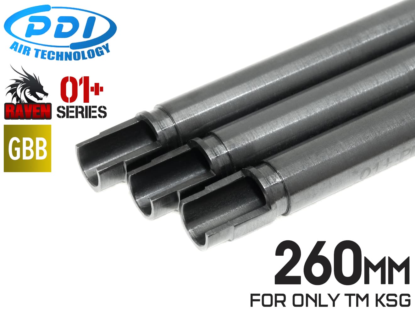 【楽天市場】PDI RAVENシリーズ 01+ KSG専用 精密インナーバレル(6.01±0.007) 260mm 3本セット 東京マルイ MARUI GBB 圧倒的 調整度 セット 3個 ...