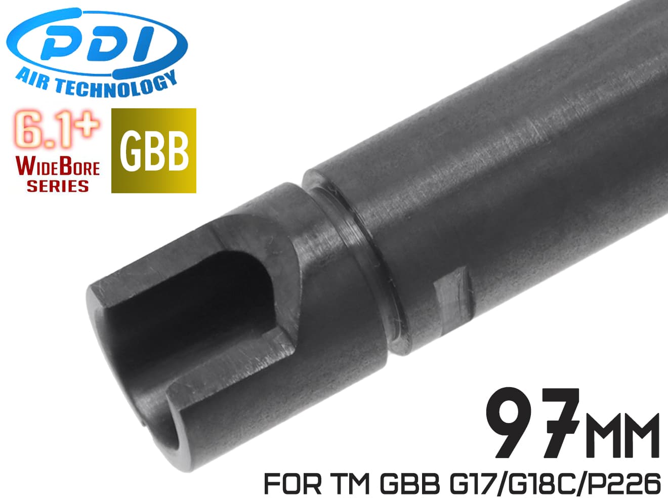 【楽天市場】PDI WIDEBOREシリーズ 6.1+ GBB ルーズ インナーバレル(6.1±0.007) 97mm マルイ G17 ...