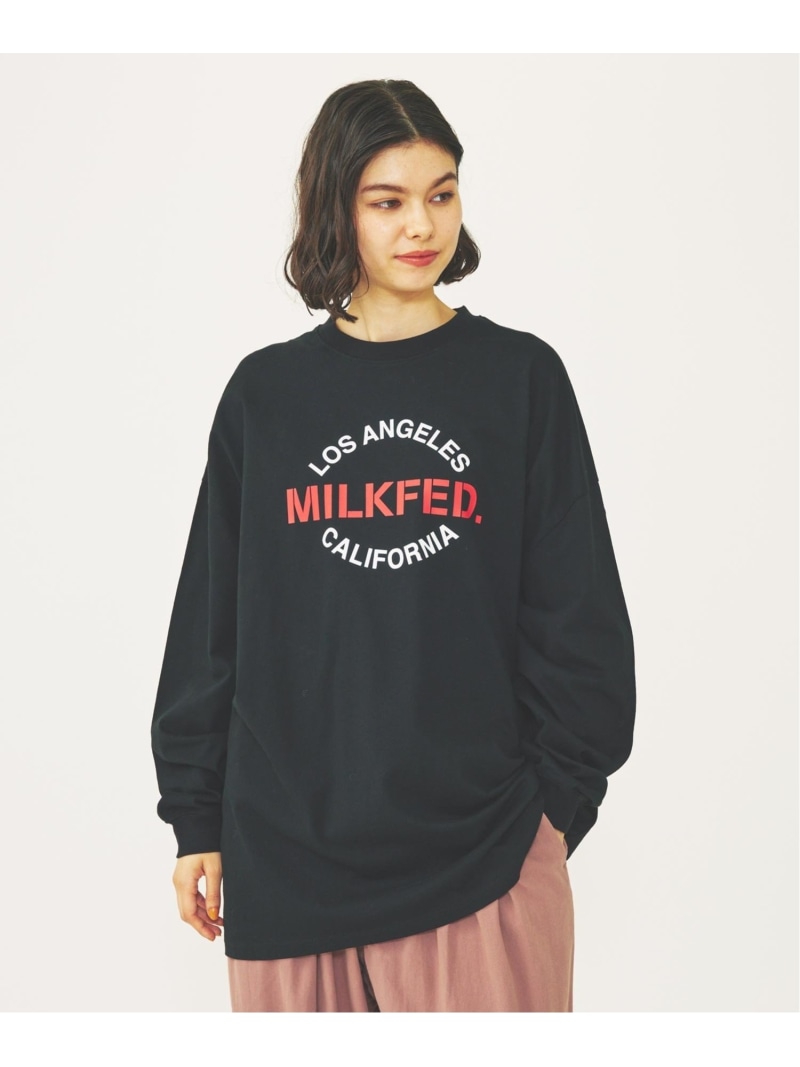 【楽天市場】【SALE／30%OFF】CIRCLE LOGO SUPER BIG L/S TOP MILKFED. MILKFED. ミルクフェド トップス カットソー・Tシャツ ブラック ...