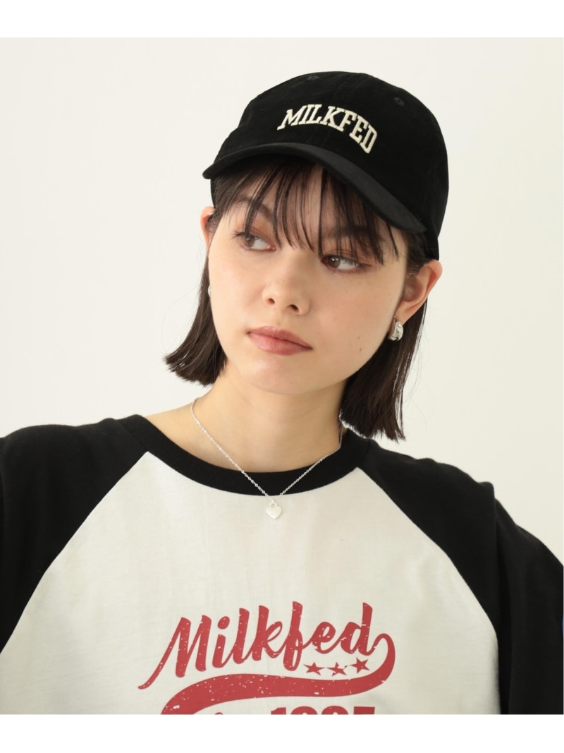 【楽天市場】LOGO CORDUROY CAP MILKFED. MILKFED. ミルクフェド 帽子 キャップ ブルー ピンク ブラック【先行予約】*【送料無料】[Rakuten ...