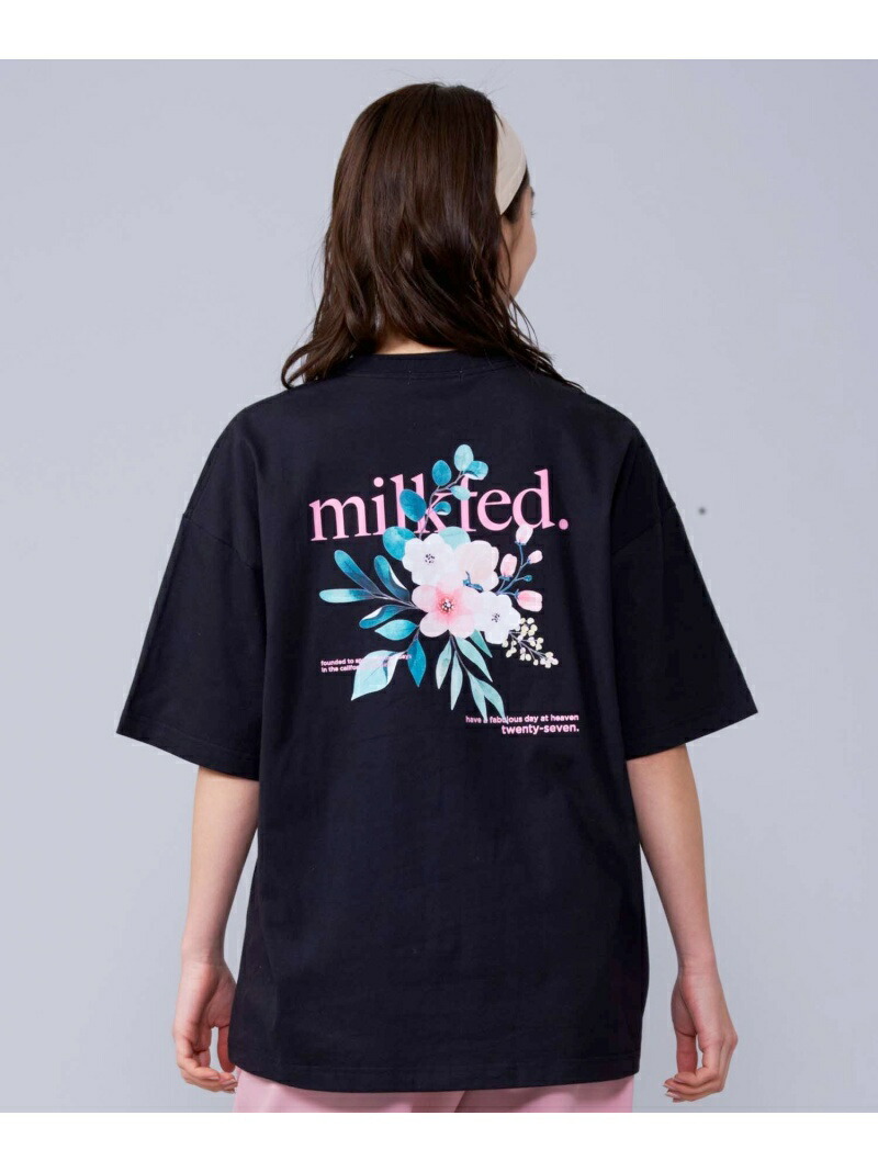 【楽天市場】FLOWER WIDE S/S TEE MILKFED. MILKFED. ミルクフェド トップス カットソー・Tシャツ ブラック ホワイト【送料無料】[Rakuten ...