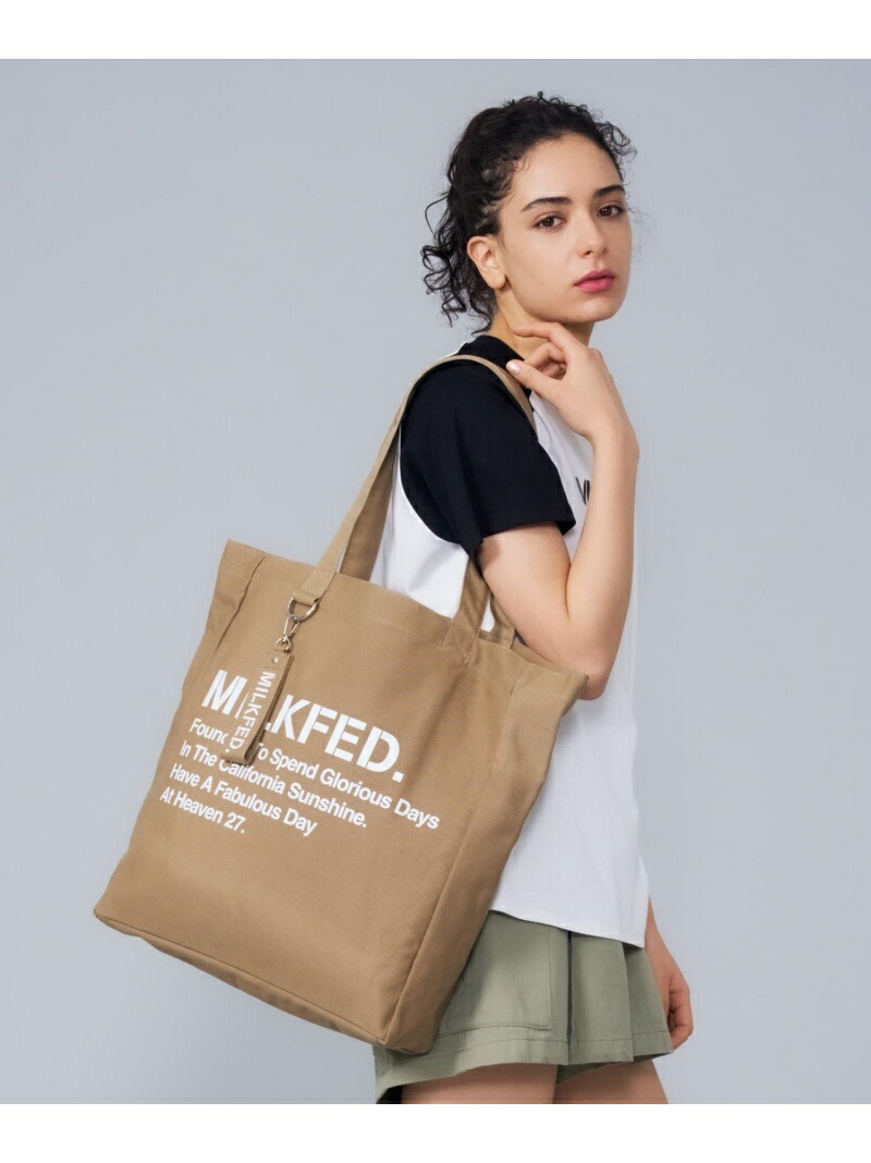 【楽天市場】STENCIL PC TOTE MILKFED. MILKFED. ミルクフェド バッグ トートバッグ ホワイト ブラック ベージュ【送料無料】[Rakuten Fashion ...