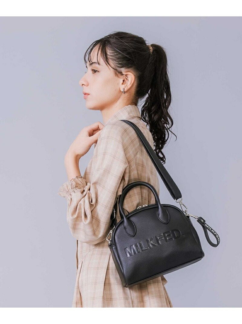 【楽天市場】LOGO EMBOSS MINI BOSTON BAG MILKFED. ミルクフェド バッグ ショルダーバッグ ブラック ブラウン【送料無料】[Rakuten Fashion ...
