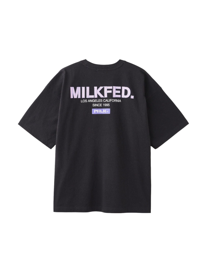 【楽天市場】MILKFED. PLAID LOGO WIDE S/S TEE MILKFED. ミルクフェド トップス カットソー・Tシャツ ホワイト ブラック ピンク【送料無料 ...