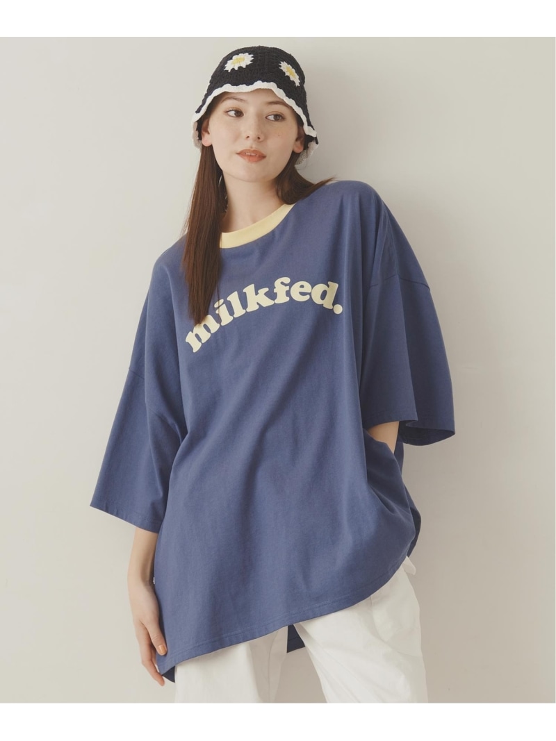 【楽天市場】COOPER BIG S/S TOP MILKFED. MILKFED. ミルクフェド トップス カットソー・Tシャツ ホワイト ネイビー【送料無料】[Rakuten ...