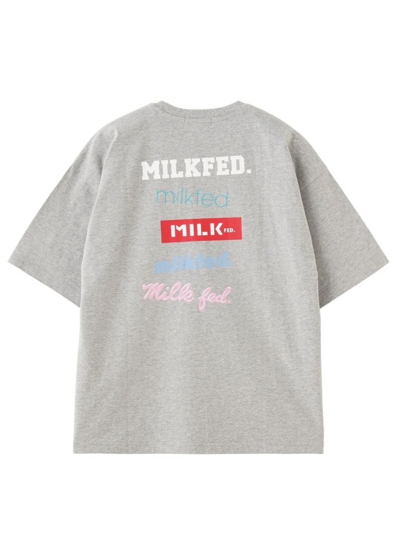 【楽天市場】【SALE／30%OFF】MILKFED./(W)MULTI LOGO WIDE S/S TEE MILKFED. ミルクフェド トップス カットソー・Tシャツ パープル ホワイト ...
