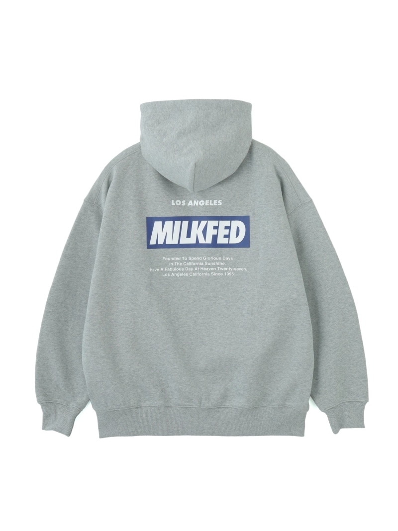 【楽天市場】MILKFED./(W)SLANT LOGO ZIP UP HOODIE MILKFED. ミルクフェド トップス パーカー・フーディー グレー ブラック【送料無料 ...