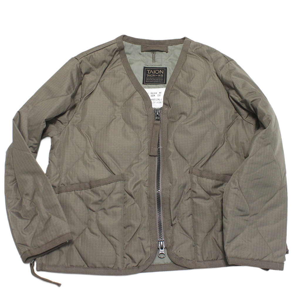 【楽天市場】【TAION/タイオン/ダウン/インナーダウン/キッズ/子供服/プレゼント】 ミリタリー Vネックジップ ダウンジャケット ダーク ...