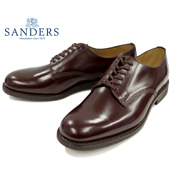 【楽天市場】 サンダース ミリタリー SANDERS 1384 OFFICER SHOE バーガンディー オフィサーシューズ プレーントゥ ...