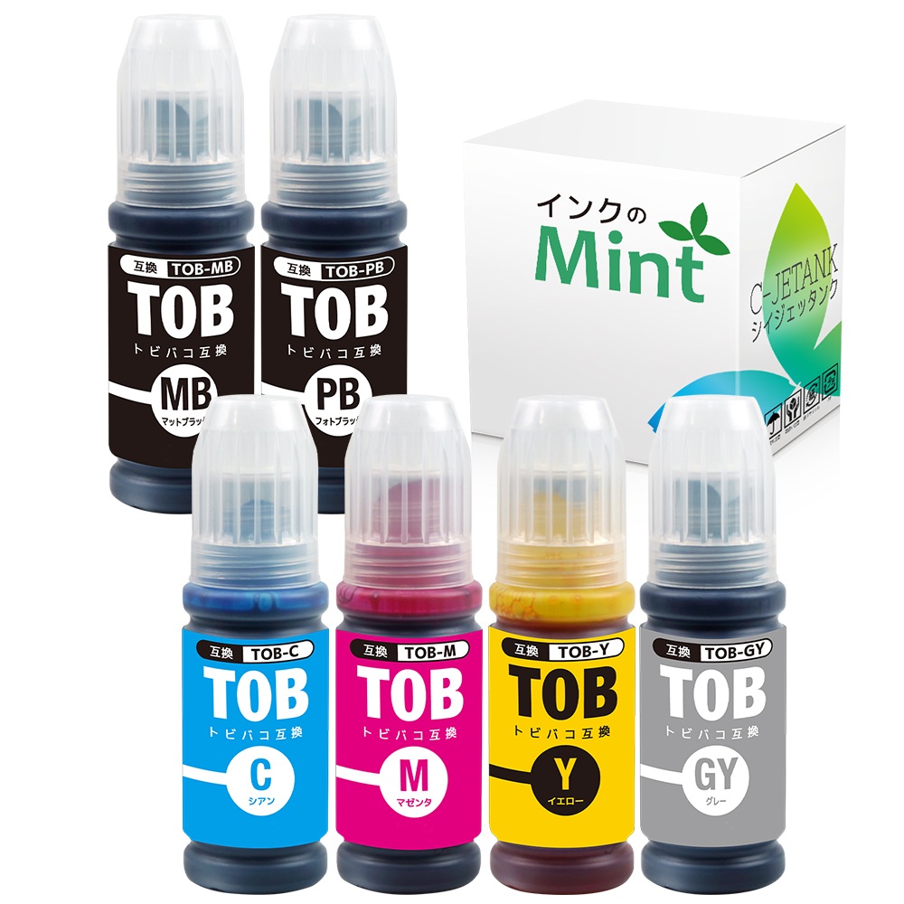 【楽天市場】TOB (PGMB/PB/C/M/Y/GY) 6色セット エプソン用 EPSON 互換インクボトル 丸型 TOB-MB TOB ...