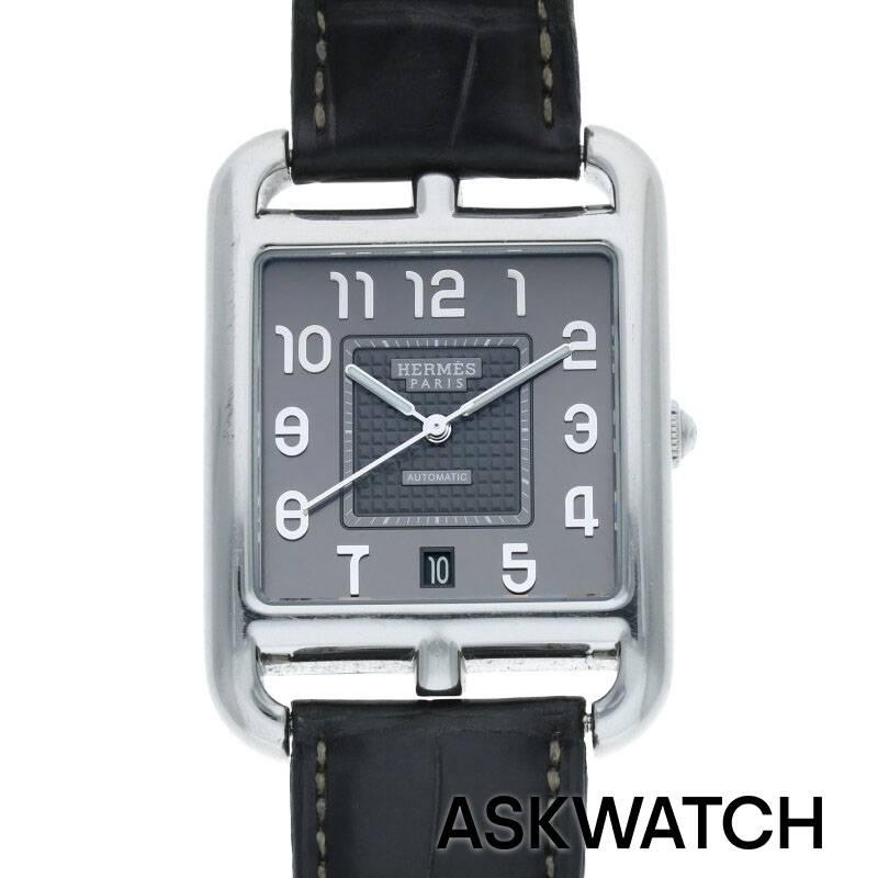 【楽天市場】エルメス HERMES 【cd7.810 ケープコッド】A刻印アリゲーターストラップ自動巻き腕時計(シルバー×ブラック 71 ...