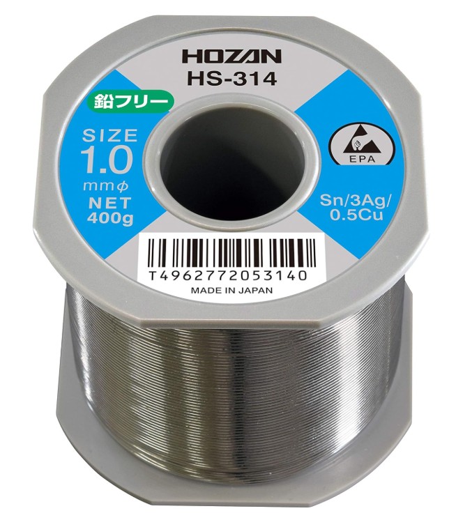 【楽天市場】ホーザン(HOZAN) 鉛フリーハンダ Sn-3Ag-0.5Cu 線径1.0mmΦ 重量400g HS-314 【新品】：IMPORT ONE