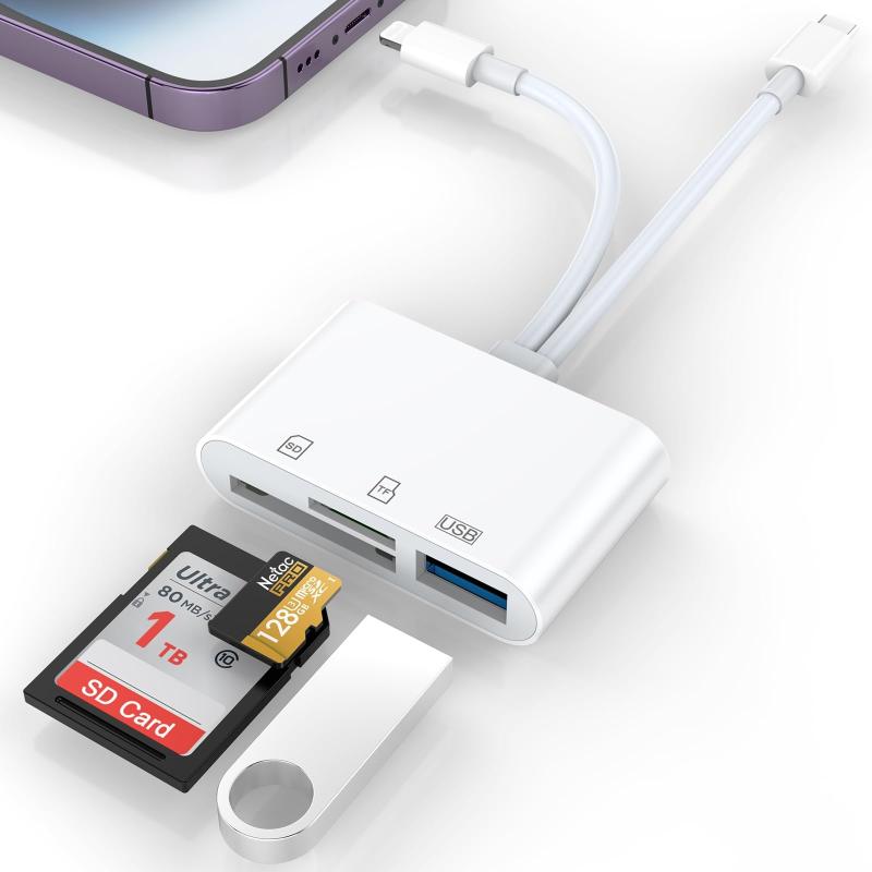 【楽天市場】Phone SDカードリーダー 5-in-1 ing/Type to USB変換アダプタ 0TG機能 設定不要：MIRAIYUKI