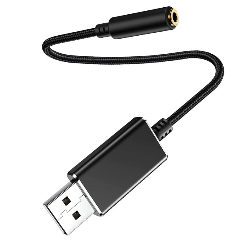 【楽天市場】USB to 3.5mm オーディオケーブル サウンドカード USBポート-3極（TRS）/4極（TRRS） オーディオ ...