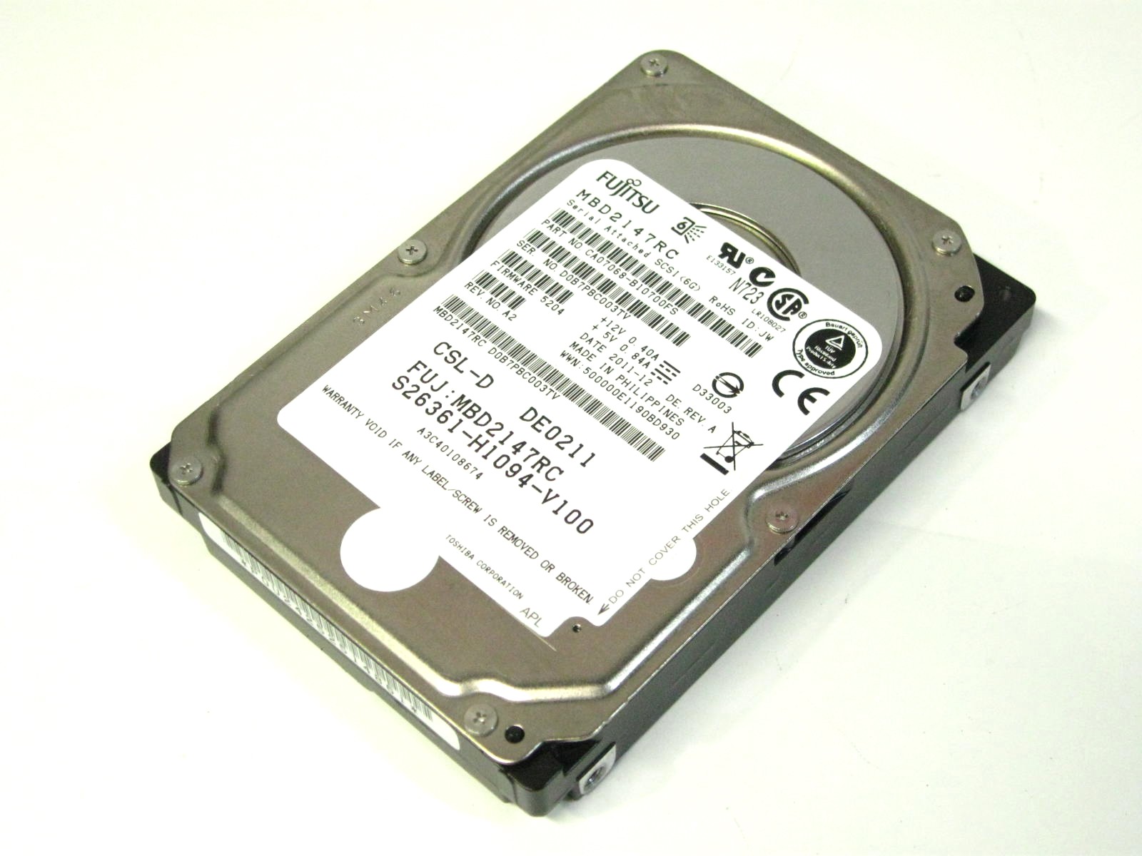 【楽天市場】【中古】 富士通 MBD2147RC 147GB SAS 10krpm 2.5型 16MB 内蔵HDD Serial ...