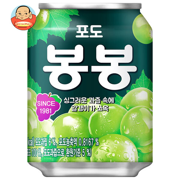 【楽天市場】五星コーポレーション ヘテ飲料 ぶどう ボンボン 238ml缶×24(12×2)本入×(2ケース)｜ 送料無料 韓国 葡萄 ぶどうの実 果汁 ジュース：飲料 食品専門店 味園サポート