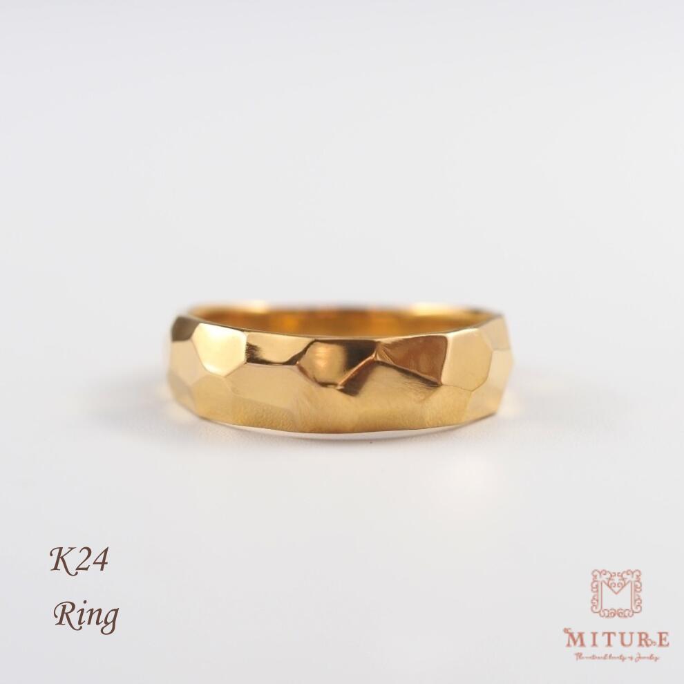【楽天市場】純金 リング K24 24金 指輪 ゆびわ ゴールド 24k k24 地金 槌目 レディース メンズ シンプル：MITURE 楽天市場店