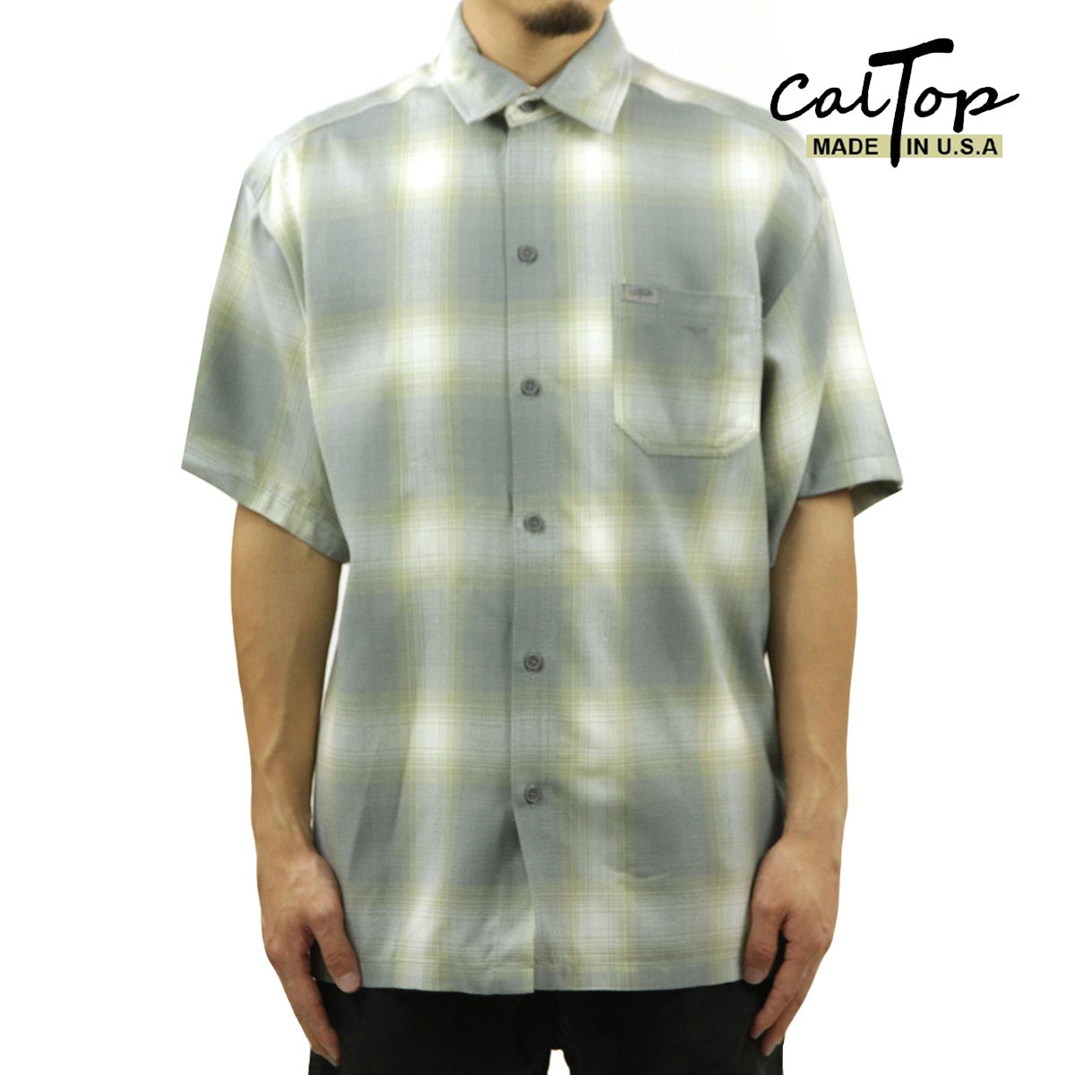 【楽天市場】キャルトップ メンズ 半袖シャツ 正規品 CALTOP CALTOP ACRYLIC OMBRE CHECK SHORT SLEEVE SHIRTS NEW GREY 半袖 カル ...