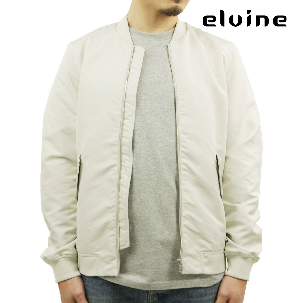 【楽天市場】エルバイン メンズ ボンバージャケット 正規販売店 elvine MA-1 ジャケット アウター REX BOMBER JACKET 331050 297 BONE WHITE 父 ...