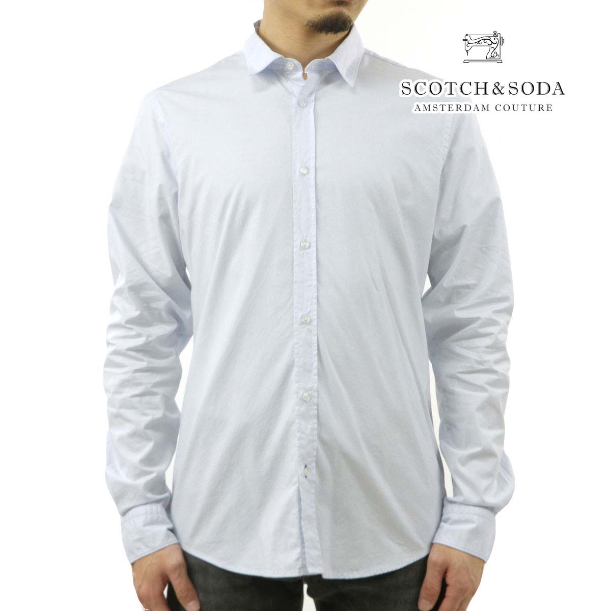 【楽天市場】スコッチアンドソーダ メンズ 長袖シャツ 正規販売店 SCOTCH＆SODA ワイシャツ ドレスシャツ BASIC ORGANIC COTTON ELASTANE SLIM FIT ...