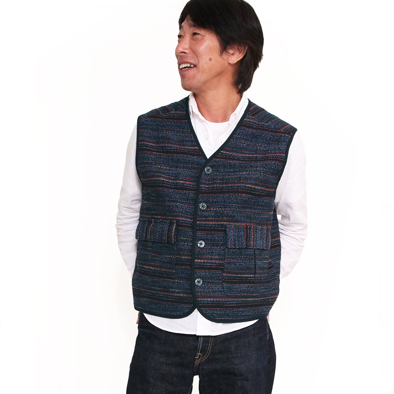 楽天市場】ベスト 前開き メンズ シニア 秋冬 日本製 亀田縞 キルト