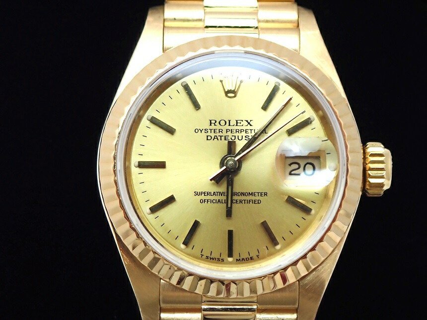 【楽天市場】ロレックス 750／18K デイトジャスト シャンパン レディース 自動巻 M69178【年式：1990年】／腕時計Rolex ...