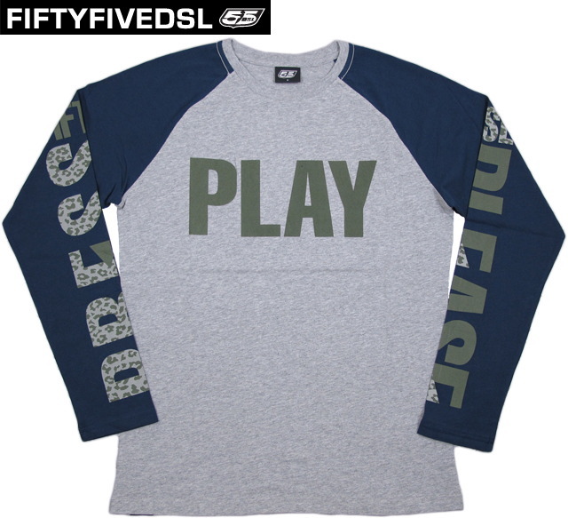 【楽天市場】55DSL(FIFTY FIVE DSL) フィフティファイブ ディーエスエル PLAY T-SHIRT 長袖プリントロゴ入り ...
