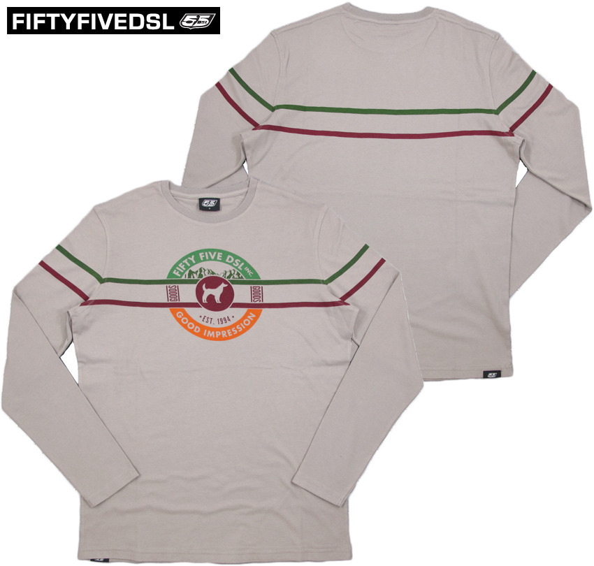 【楽天市場】55DSL(FIFTY FIVE DSL) フィフティファイブ ディーエスエル THE GOODS T-SHIRT 長袖プリントT ...