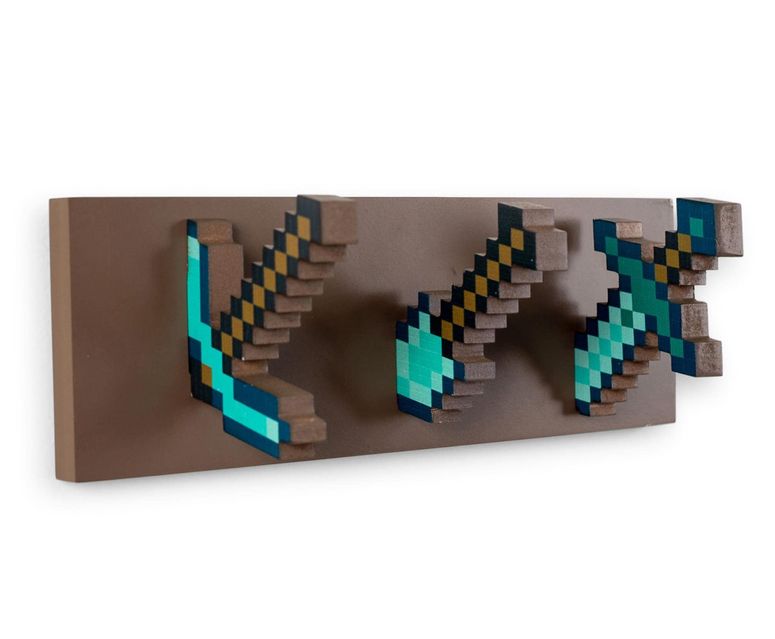 【楽天市場】マインクラフト マイクラ Ukonic Minecraft Diamond Tool Wall Coat Hooks ...