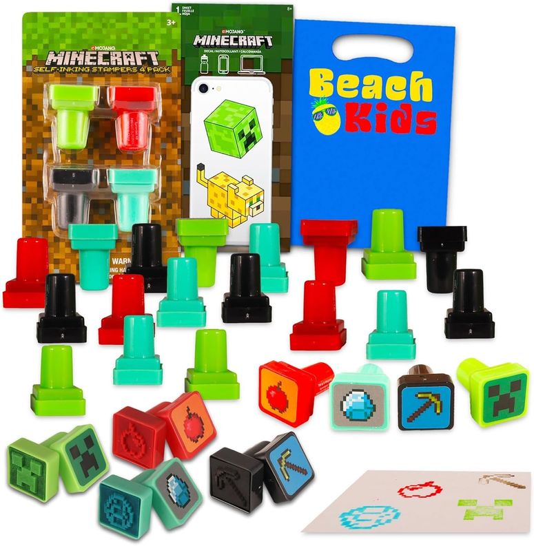 【楽天市場】マイクラ おもちゃ クリーパー Minecraft Stamps For Kids - Bundle of 24 ...