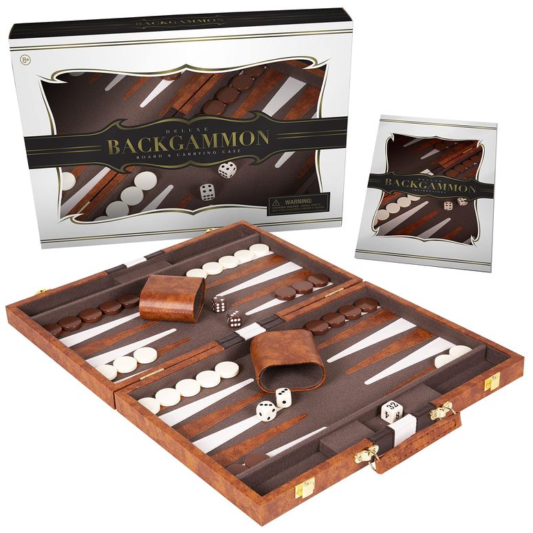 【楽天市場】チェスセット Backgammon Set 15 inch, Medium - Classic Board Game for ...