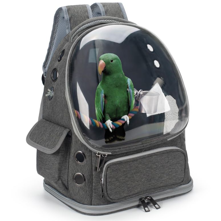 【楽天市場】インコ 小鳥 バード トラベルキャリアー Kreachur Bird Backpack Carrier Travel Cage with Perch, Tray and ...