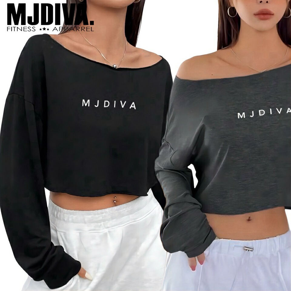 【楽天市場】オフショルSEXYミドル丈ロンTEE2カラー 美尻 美脚 フィットネスウェア スポーツウェア 筋トレ 可愛いトレーニングウェア 脚長効果 ダンスウェア レギンス ヨガウェア ...