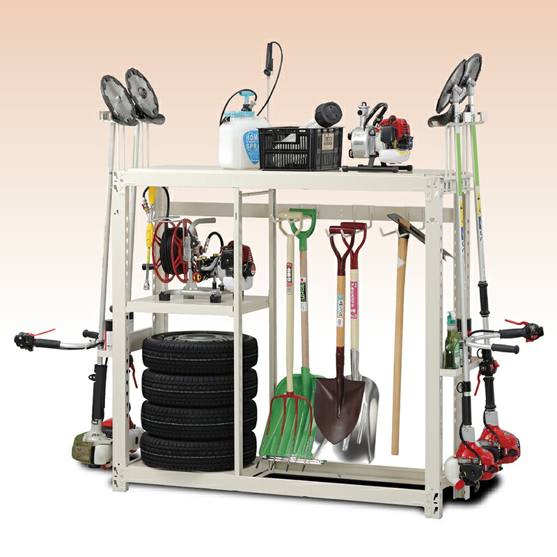 【楽天市場】エムケー精工 農具収納棚(エコノミータイプ)耐過重200kg MRN-115C（ラック・スチール製）：エムケー精工オンライン MKeLIFE