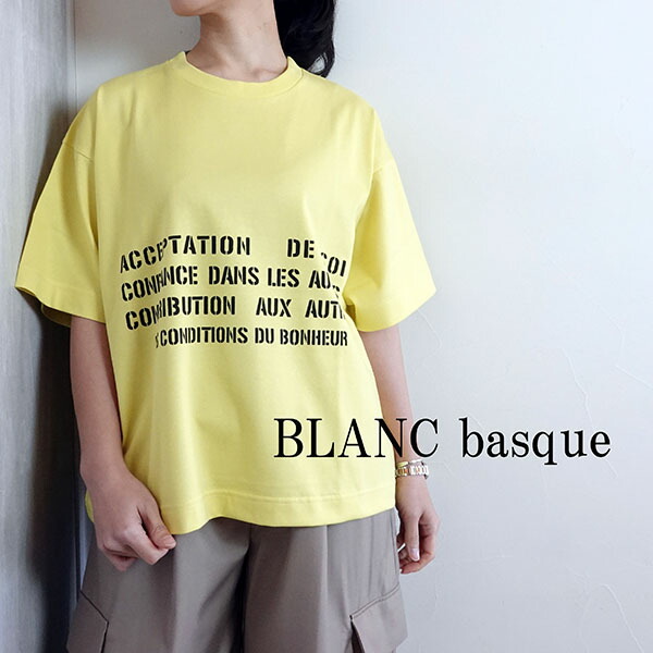 【楽天市場】SALE40%OFF【2024春夏新作】BLANC basque ブランバスク プリントTシャツ トップス Tシャツ アイボリー レモン ネイビー 春夏 レディース BB41912 ...