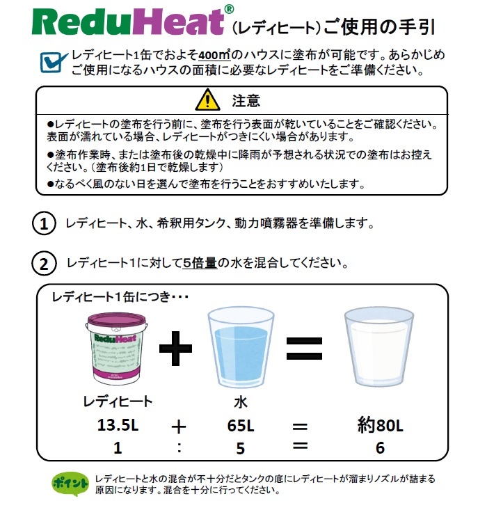 【楽天市場】レディヒート 15kg 誠和アグリカルチャ 遮熱材 ReduHeat レディシステム：ナチュラルアグリ