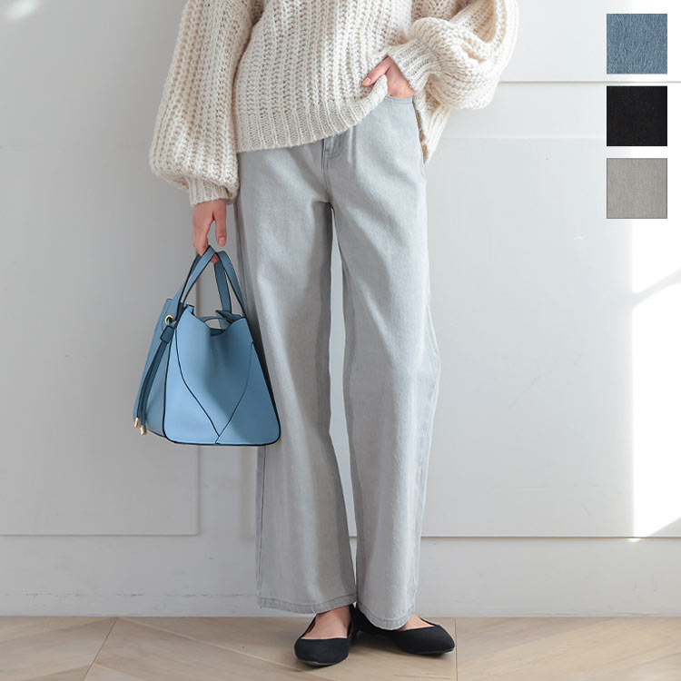 【楽天市場】 ストレートデニム [M3427] レディース ボトムス パンツ ハイウエスト ロング丈 きれいめ カジュアル 着回し デイリー ...