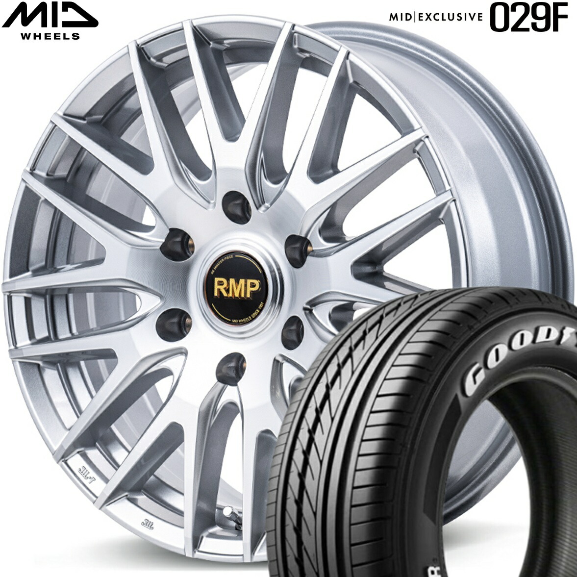 【楽天市場】★数量限定★MID【RMP】029F 17x6.5 ＋48 6H/139.7 ハイパーメタルコート/ミラーカットx4本 ※NASCAR ナスカー 215/60R17 ホワイトレター ...