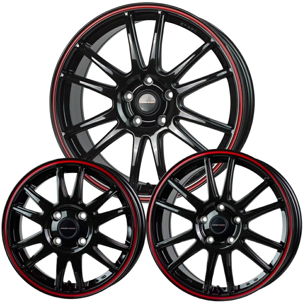 【楽天市場】★数量限定★ホットスタッフ（クロススピード ハイパーエディション） CR6 18x8.0 +45 5H/100 グロスガンメタ＆レッドライン（GGM/R） CR6-13 x4本 ...