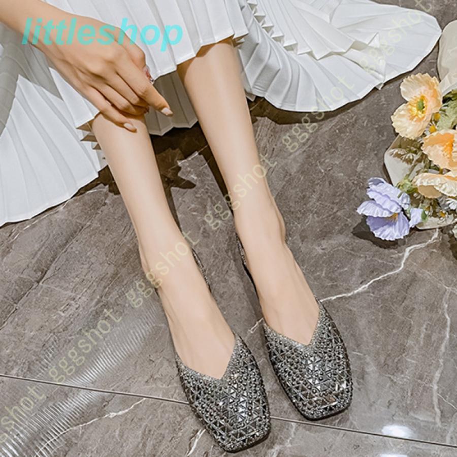 【楽天市場】レディース フラットシューズ ビジュー キラキラ フラットパンプス スクエアトゥ パンプス ぺたんこ 大きいサイズ ローヒール 痛くない 靴 パンプス：モードナチュレ楽天市場店