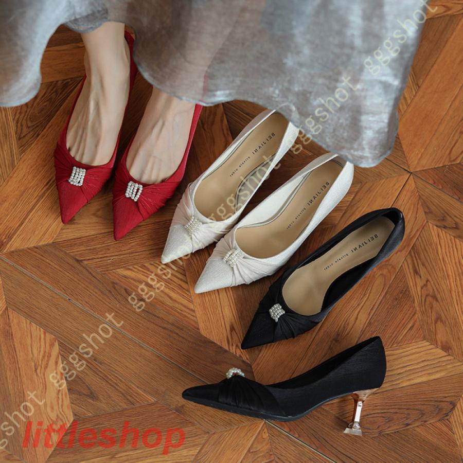 【楽天市場】レディース パンプス ヒール 7cm サテン カーステッチ ハイヒール ピンヒール ポインテッドトゥ ママ OL 通勤 フォーマル ビジネス お呼ばれ 二次会 イベント：モード ...