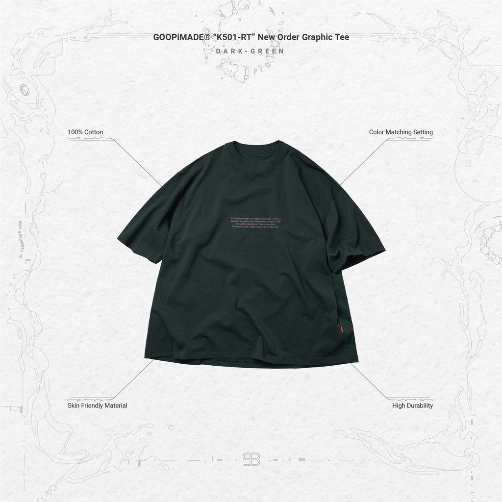 【楽天市場】GOOPiMADE | 「K501-RT」 New Order Graphic Tee #DARK-GREEN [GOOPI ...