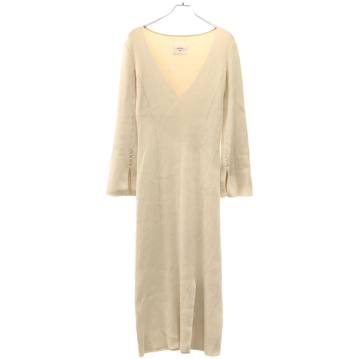 【楽天市場】Ameri アメリ 22AW AMERICAN SLEEVE LAYERED KNIT DRESS アメリカンスリーブニットワンピース 01220530930 アイボリー M ...