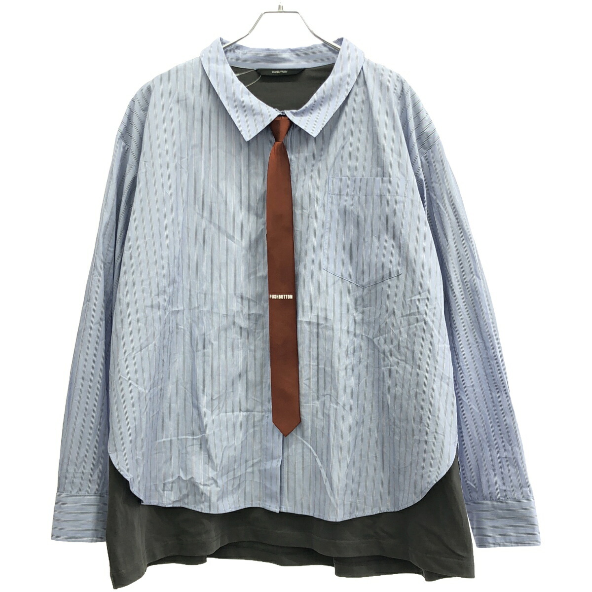【楽天市場】Pushbutton プッシュボタン 24AW Combi Shirt コンビネーションデザインシャツ PB2440210W ブルー S 【中古】 ITMJ1T0CCA1S ...