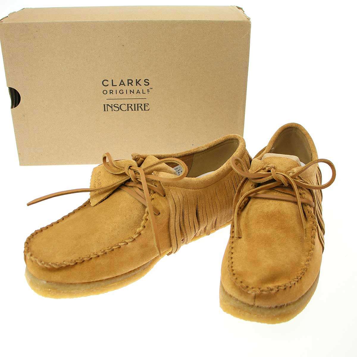 【楽天市場】Clarks×INSCRIRE クラークス アンスクリア Wallabee ワラビー スエードフリンジシューズ ベージュ 7 1/ ...