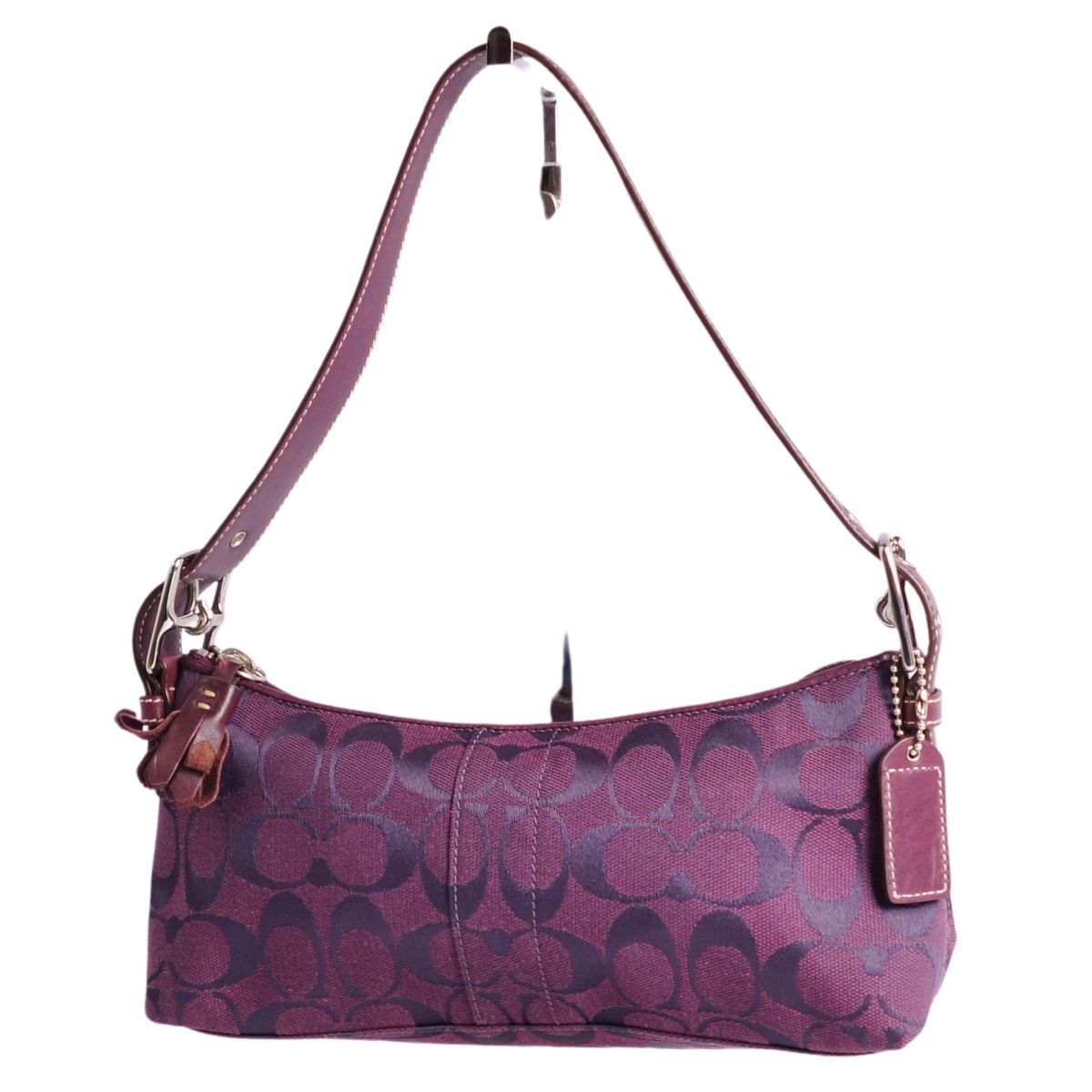 【楽天市場】【美品】コーチ COACH バッグ 6371 ポーチ ショルダーバッグ シグネチャー キャンバス カバン レディース パープル ...